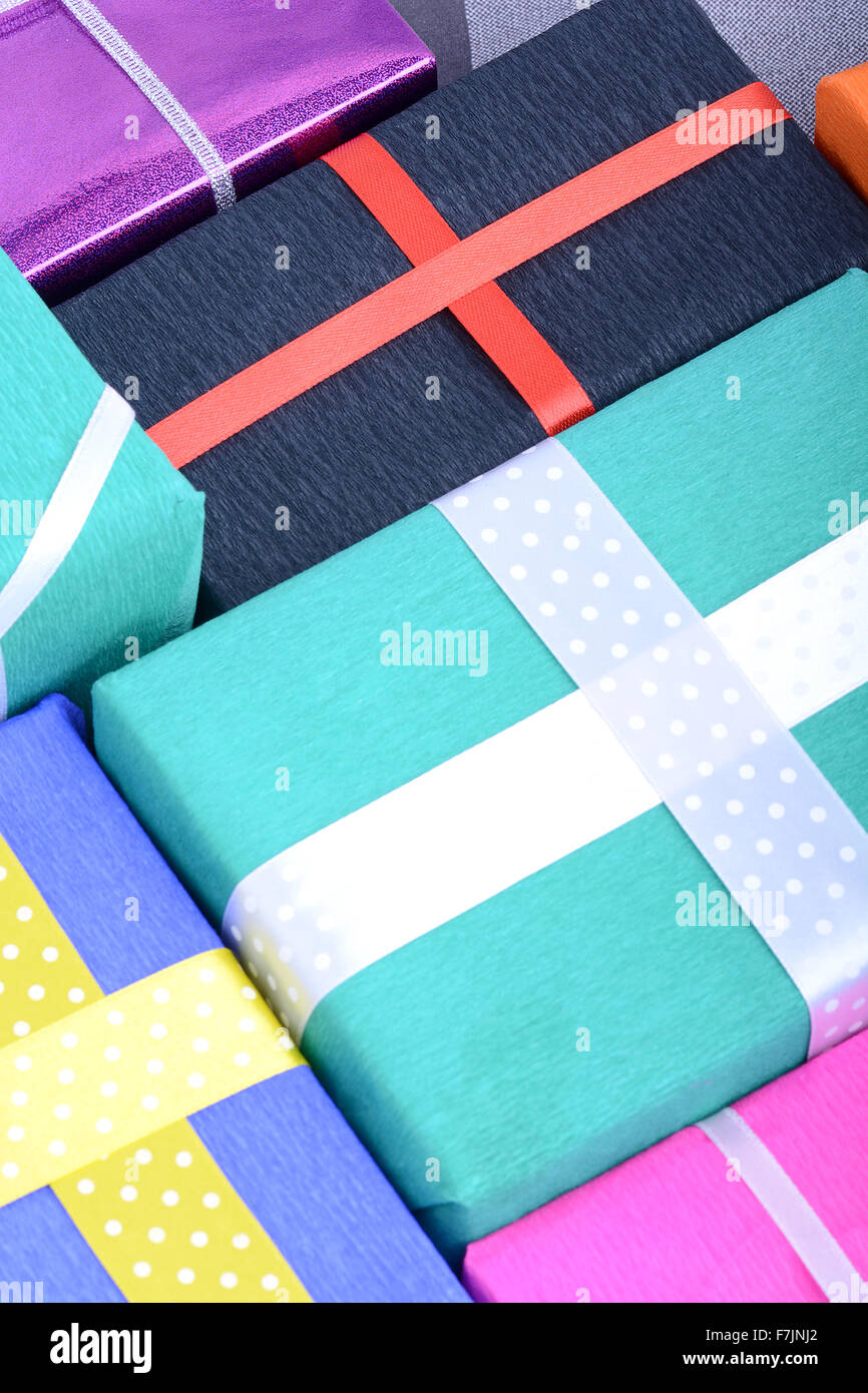 holiday gift boxes collection Stock Photo - Alamy