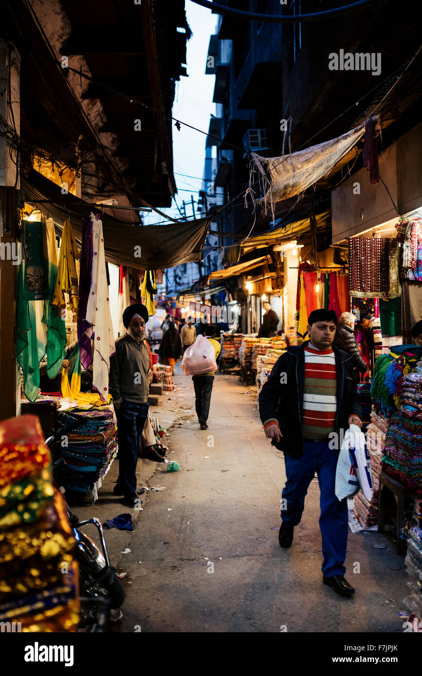 Shastri Textiles Market at night, Amritsar, Punjab, India Stock Photo ...