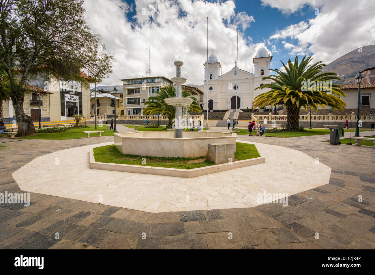 Main square of town of Cajabamba in Cajamarca region of Peru Stock ...