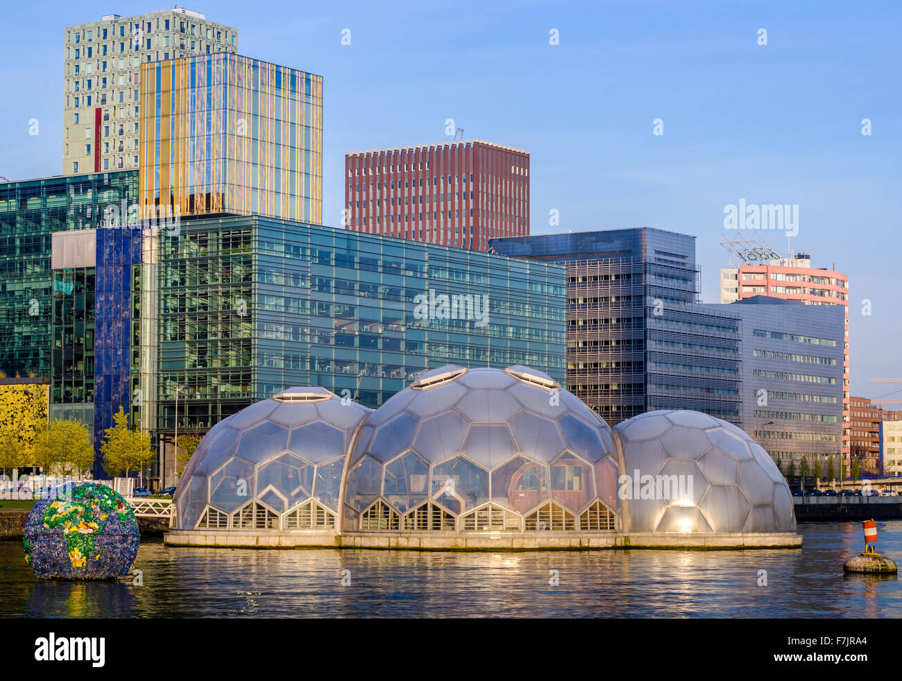Floating spheres in Rotterdam. These are part of a pilot project about ...