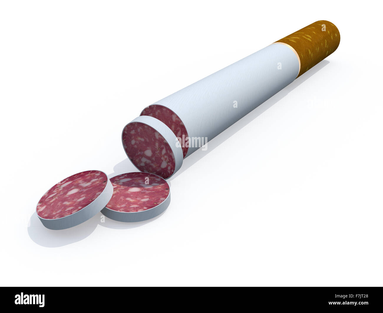 cigarette sliced like salami, healt food concept, 3d illustrator Stock ...