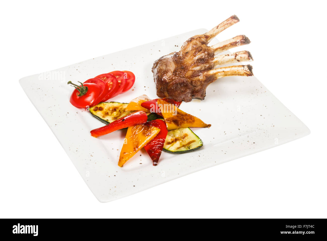 Gourmet Main Entree Course Grilled Lamb steak Stock Photo - Alamy