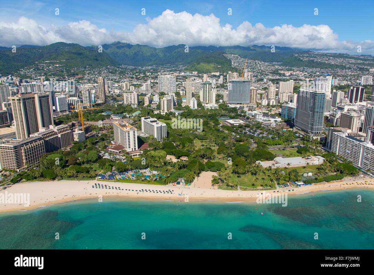 Aerial, Fort Derussey, Waikiki, Honolulu, Oahu, Hawaii Stock Photo - Alamy