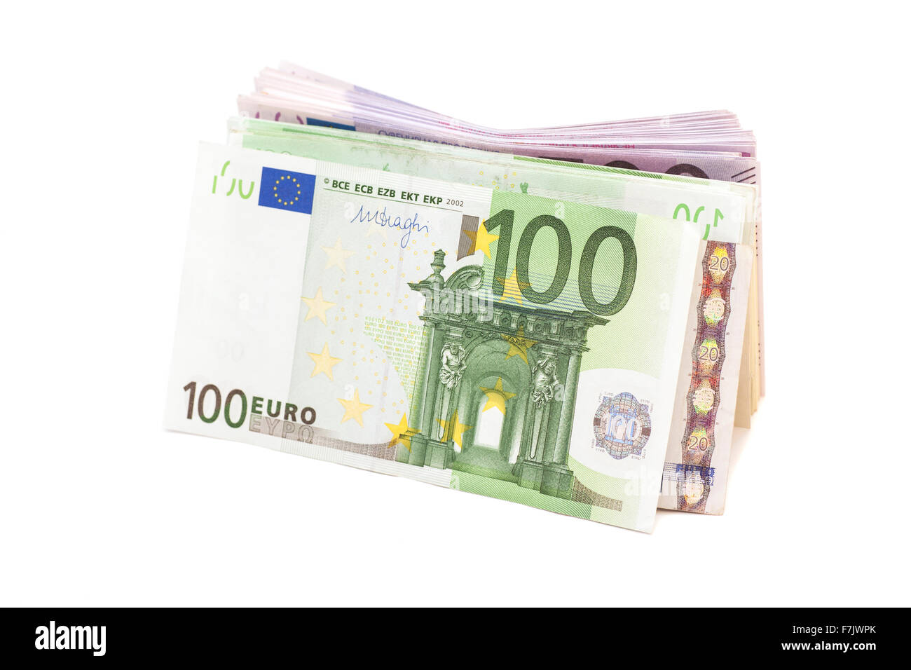 euro banknotes isolated on white background Stock Photo - Alamy