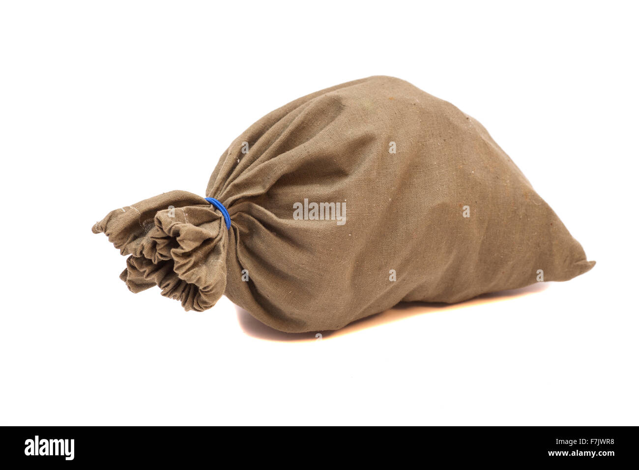 Full small sack isolated over white Stock Photo - Alamy