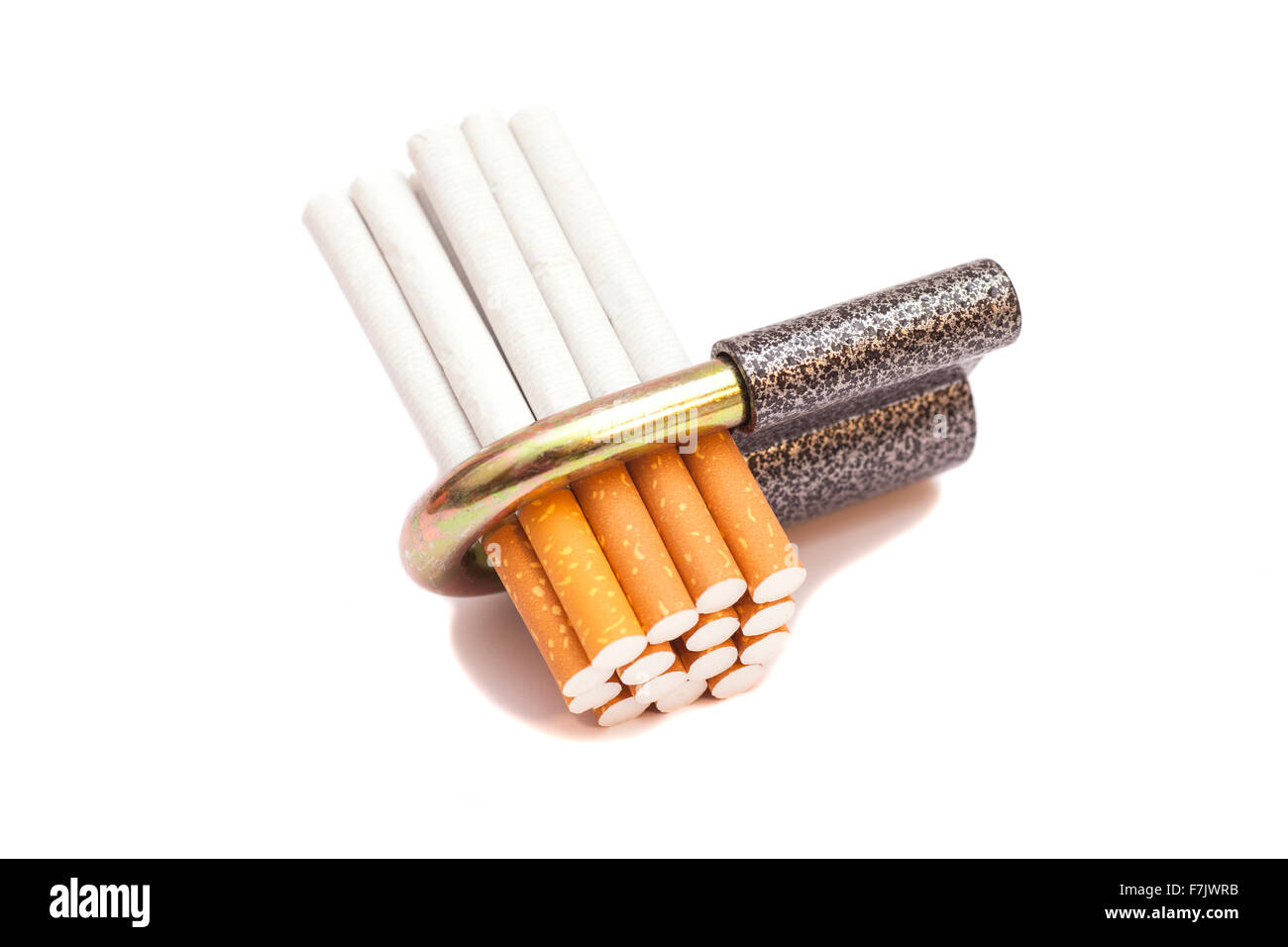 Locked cigarettes isolated on white Stock Photo - Alamy