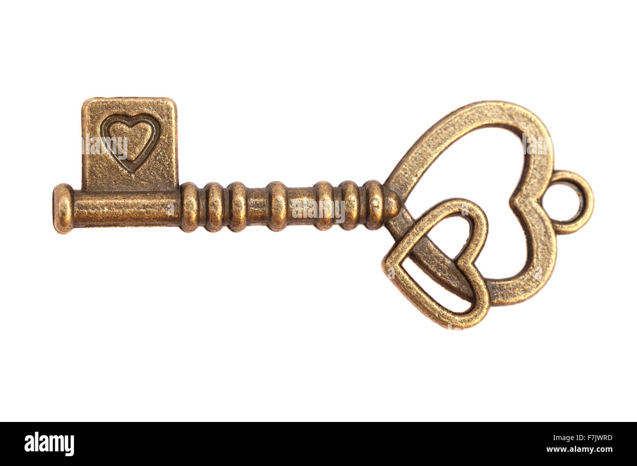 Key with heart shape isolated on white background Stock Photo - Alamy