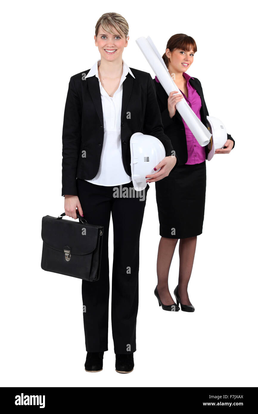 successful female architects against studio background Stock Photo - Alamy