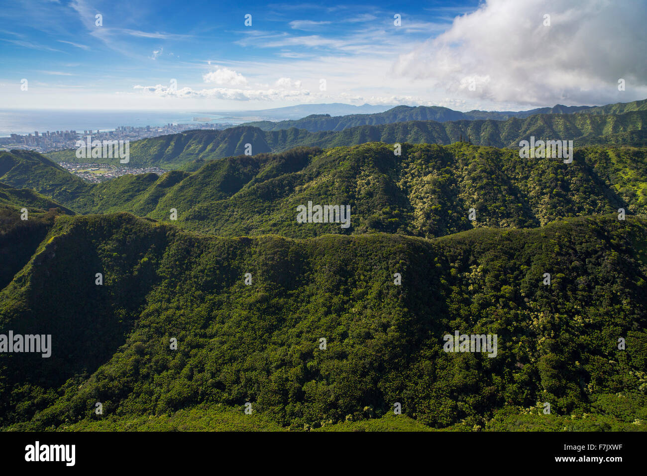 Aerial, ridges, Honolulu, Oahu, Hawaii Stock Photo - Alamy