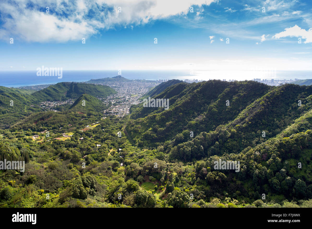 Aerial, ridges, Manoa Valley,Honolulu, Oahu, Hawaii Stock Photo - Alamy