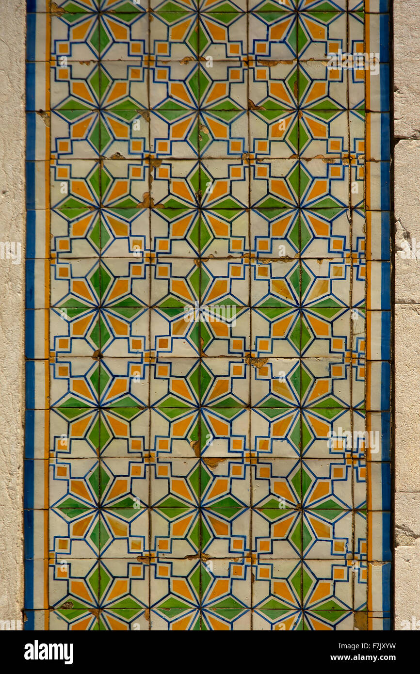 Typical portuguese colourfull azulejos background Stock Photo - Alamy