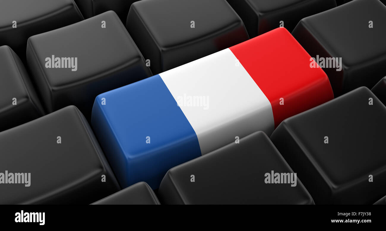 Key with French Flag Stock Photo - Alamy