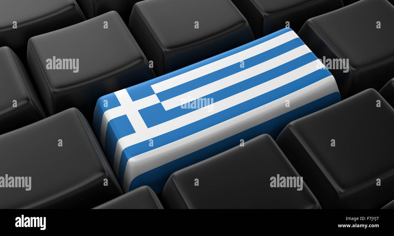 Key with Greek flag Stock Photo - Alamy