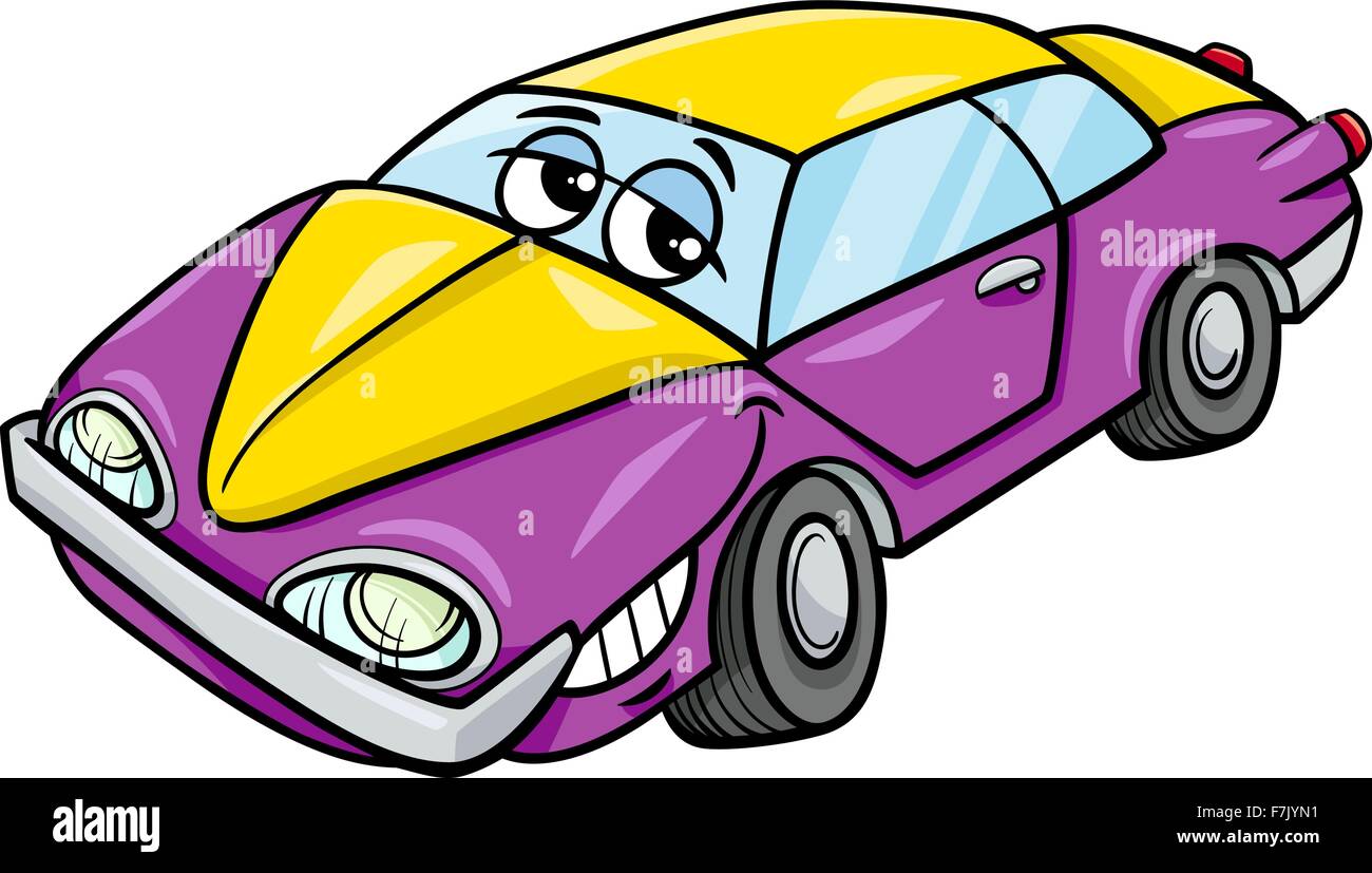 Cartoon Illustration of Classic Oldschool Car Vehicle Character Stock ...