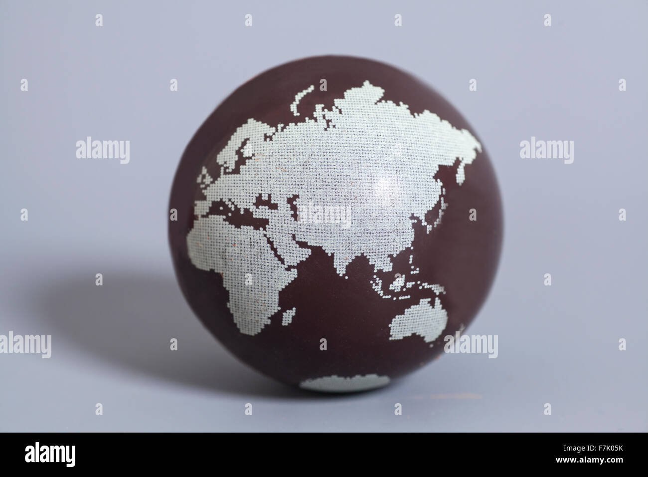 Earth Globe on gray background Stock Photo - Alamy