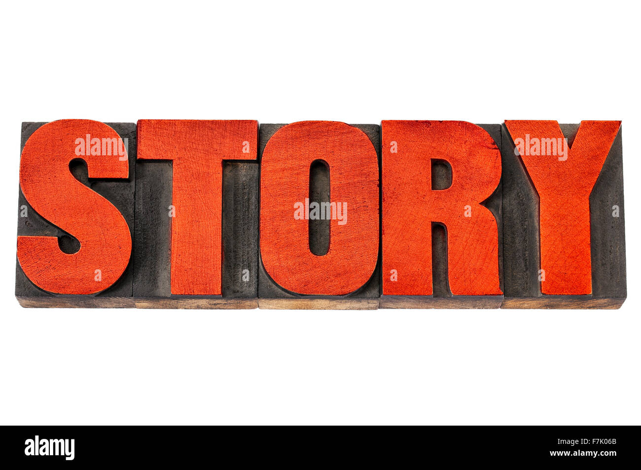 story word - isolated text in vintage letterpress wood type printing ...