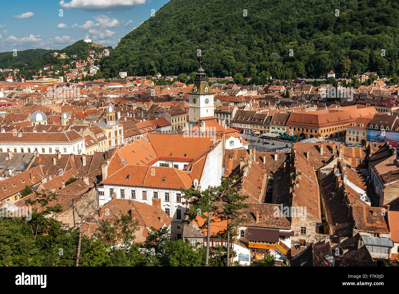 Over-view of Brasov's the old town Stock Photo - Alamy