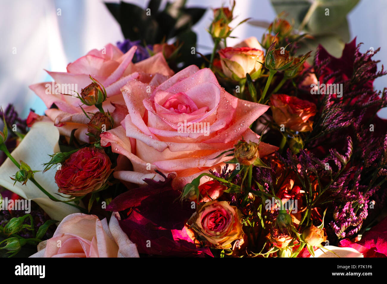 A beautiful gift floristic with elements of marine life Stock Photo - Alamy
