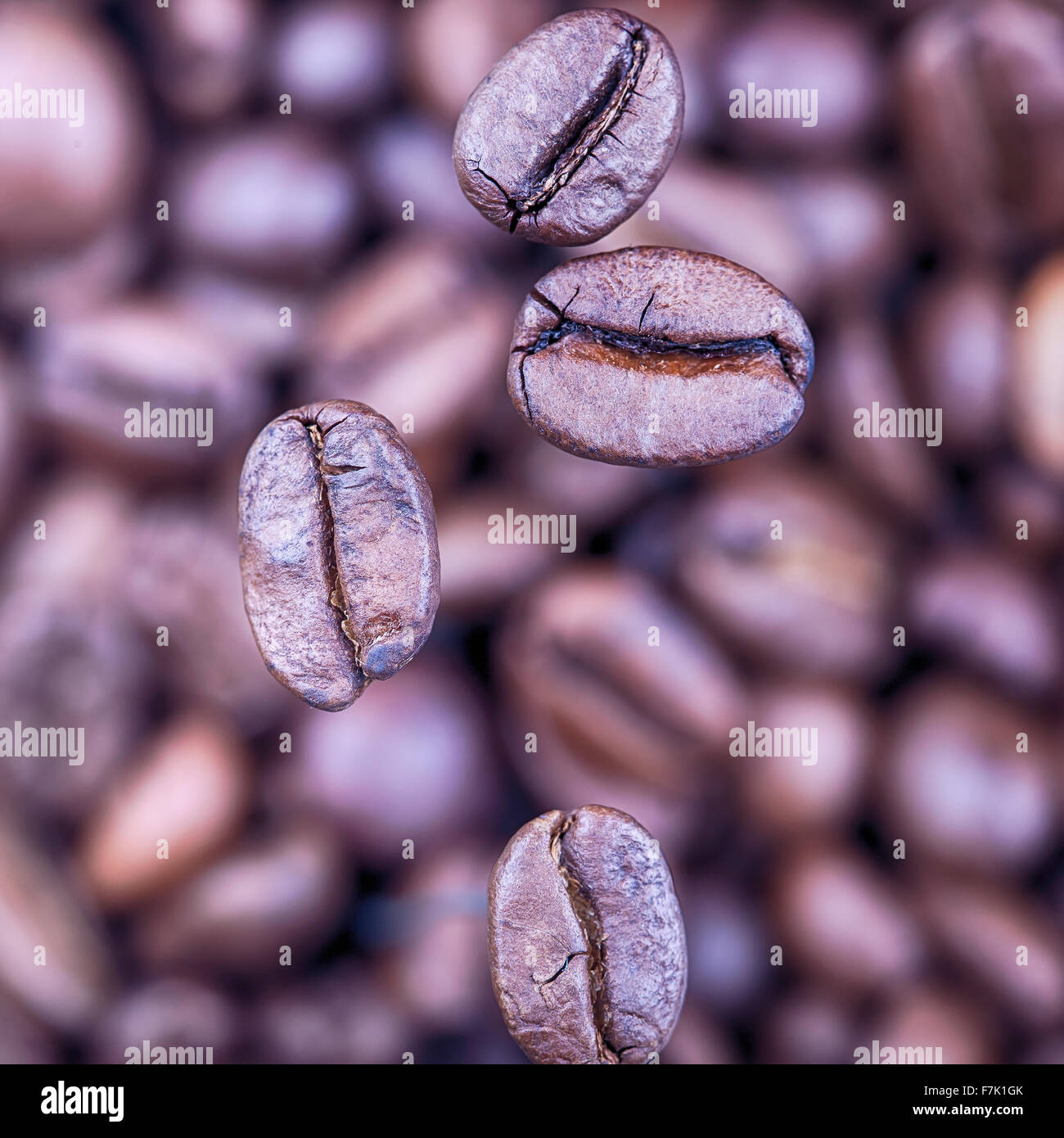 falling coffee beans closeup Stock Photo - Alamy