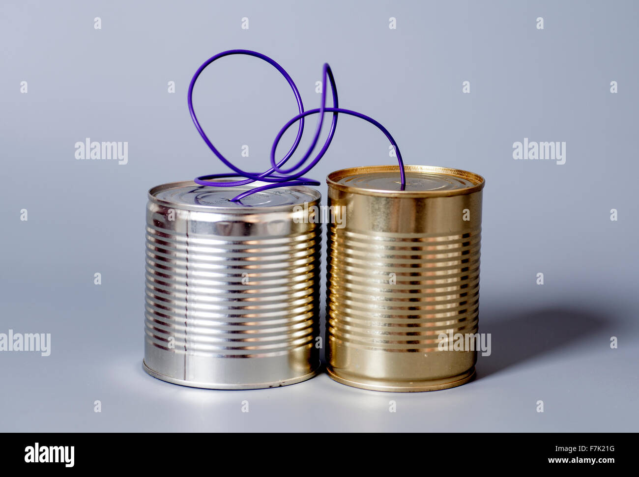 tin can phone.communication concept Stock Photo - Alamy