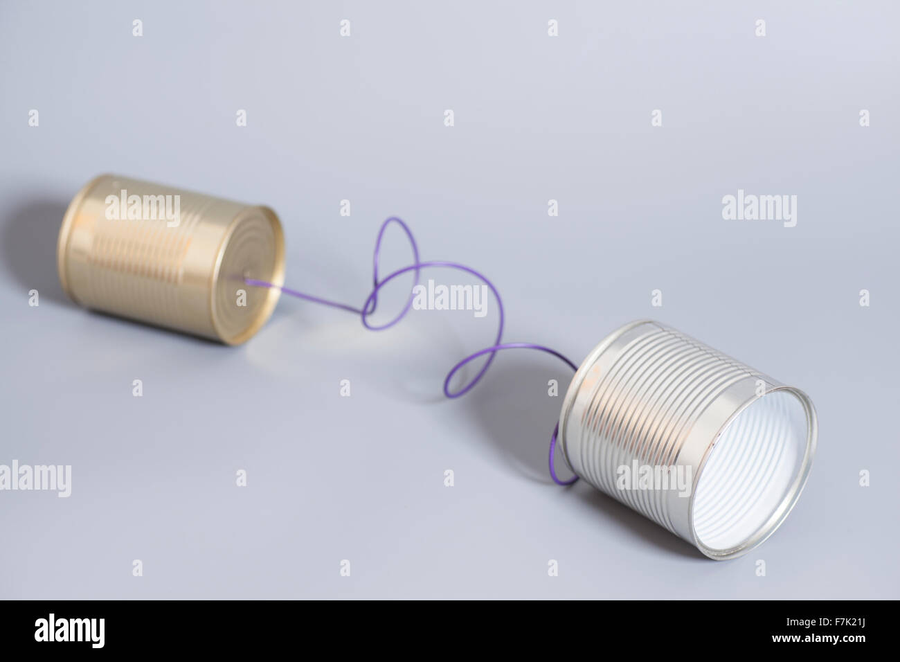 tin can phone.communication concept Stock Photo - Alamy