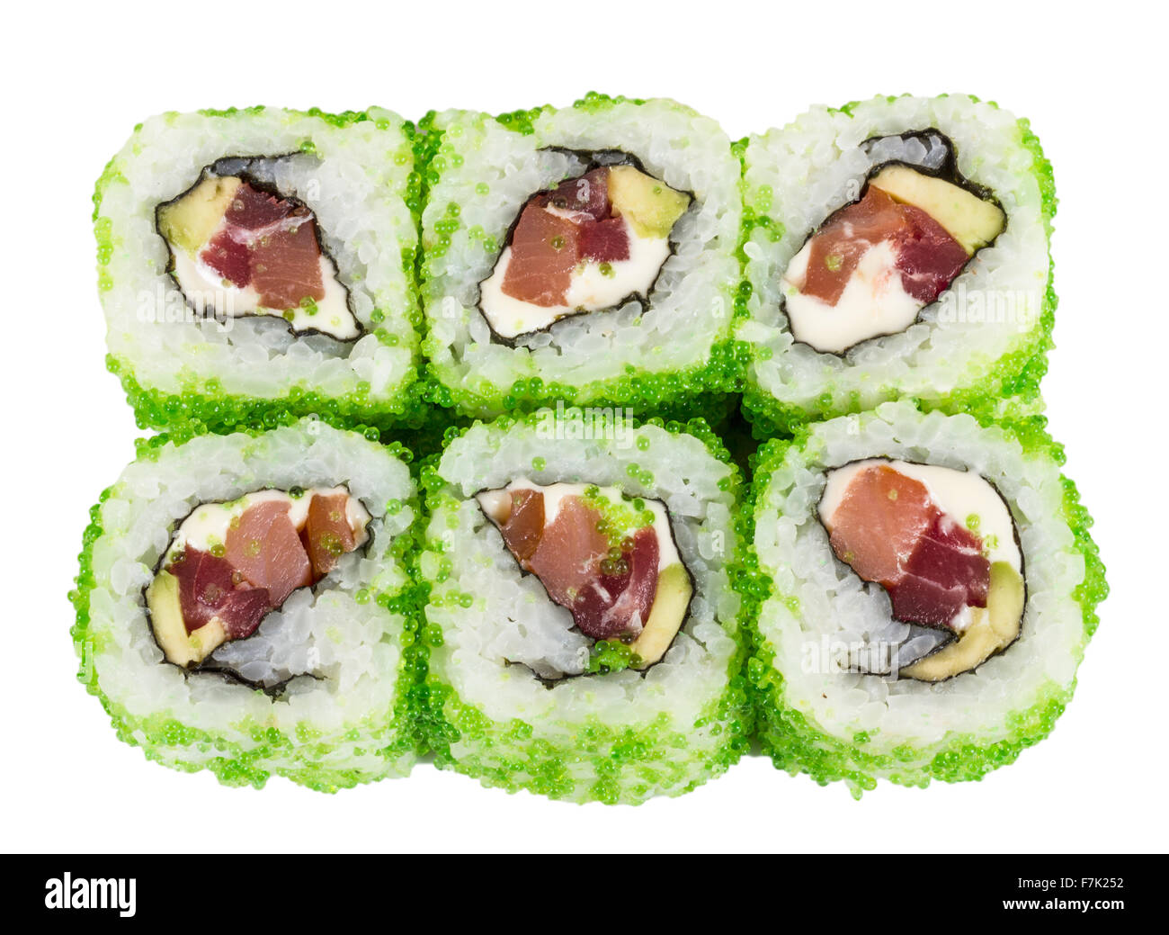 Tobiko Spicy Maki Sushi - Hot Roll with various type of Tobiko (flying ...
