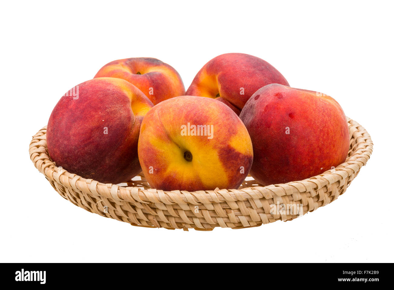 Bright ripe peaches isolated Stock Photo - Alamy
