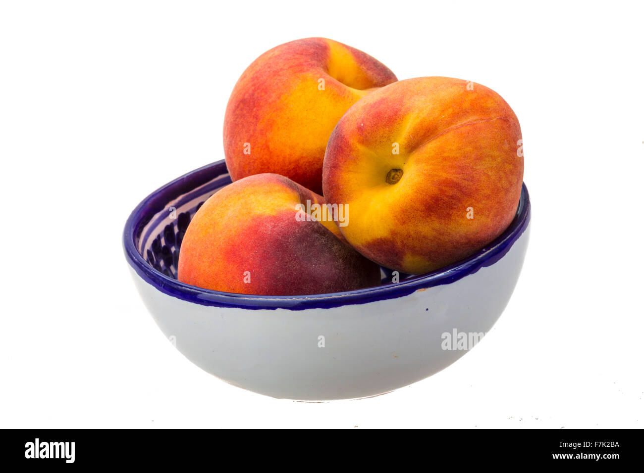 Bright ripe peaches isolated Stock Photo - Alamy