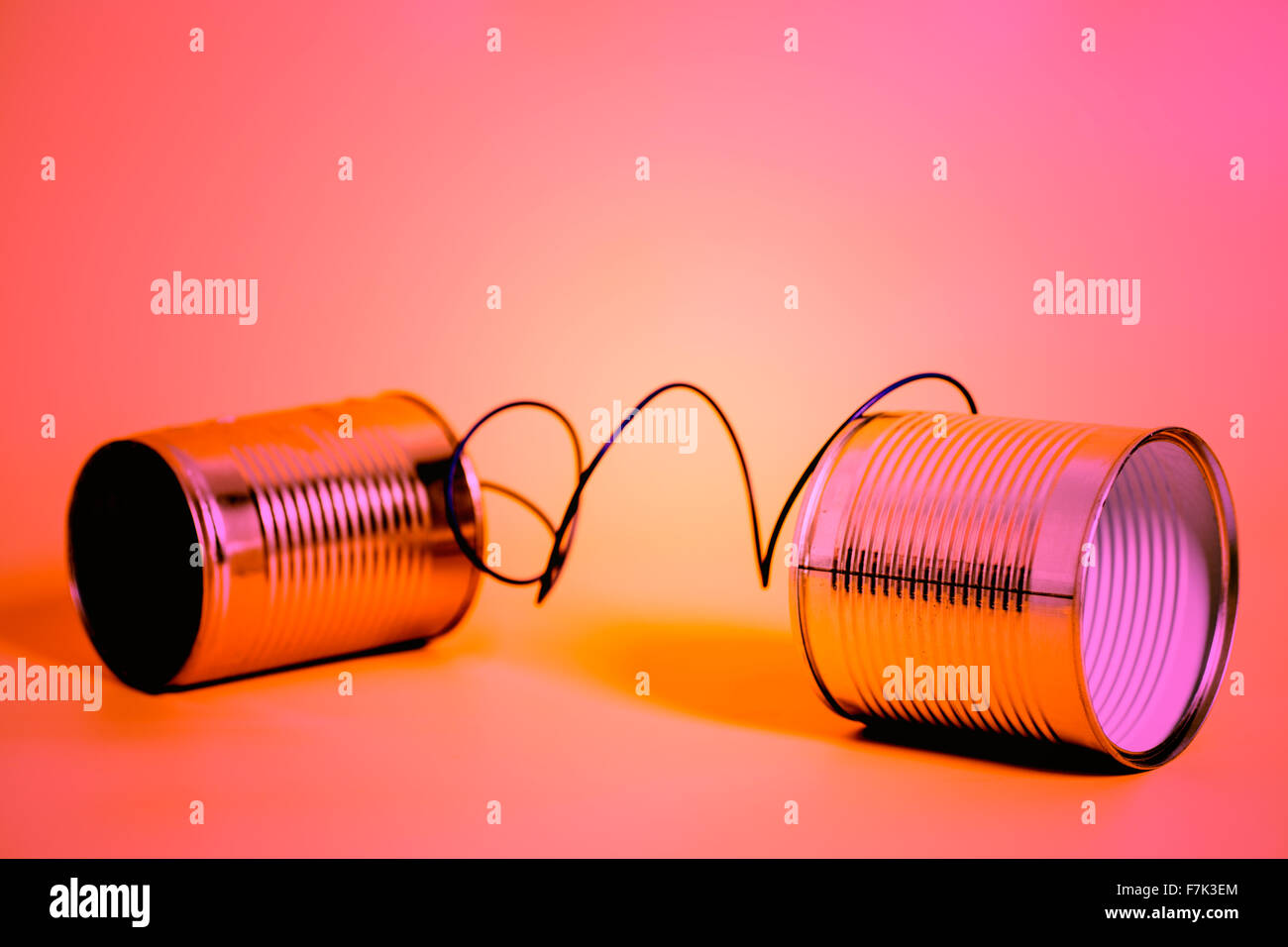 tin can phone.communication concept Stock Photo - Alamy
