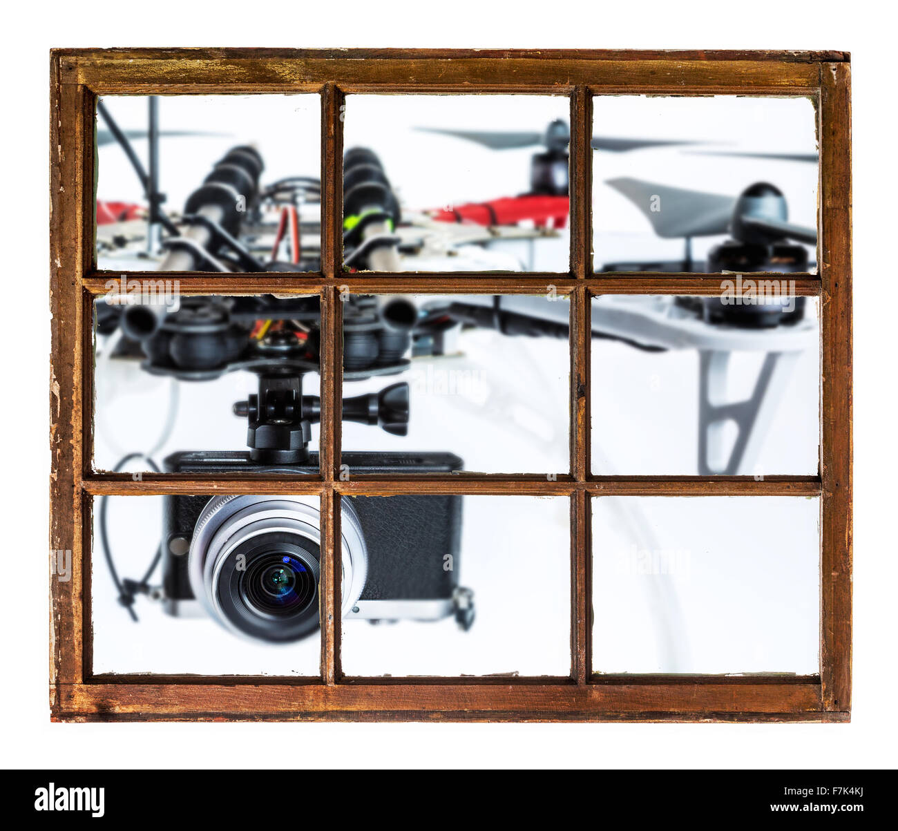 drones and privacy invasion concept - blurred oversized drone flying ...