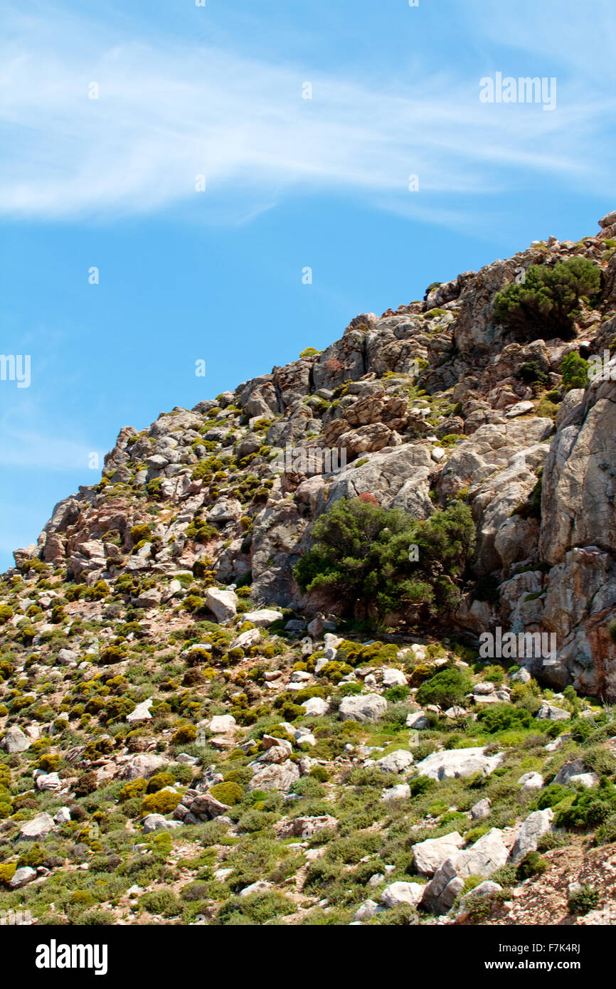 High mountain and Rocks in Greece Rhodes Stock Photo - Alamy