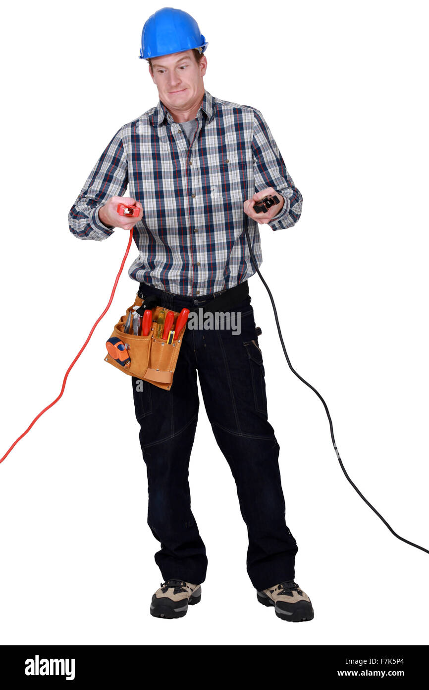 Broken electric wire Cut Out Stock Images & Pictures - Alamy