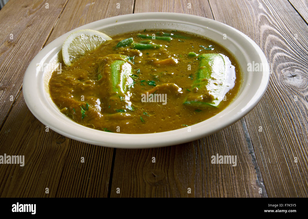 Dalcha Hyderabadi, Indian stew made from mutton, chana dal and Tamarind ...