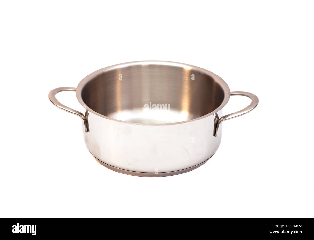 Stainless steel pot without cover isolated on white background Stock ...