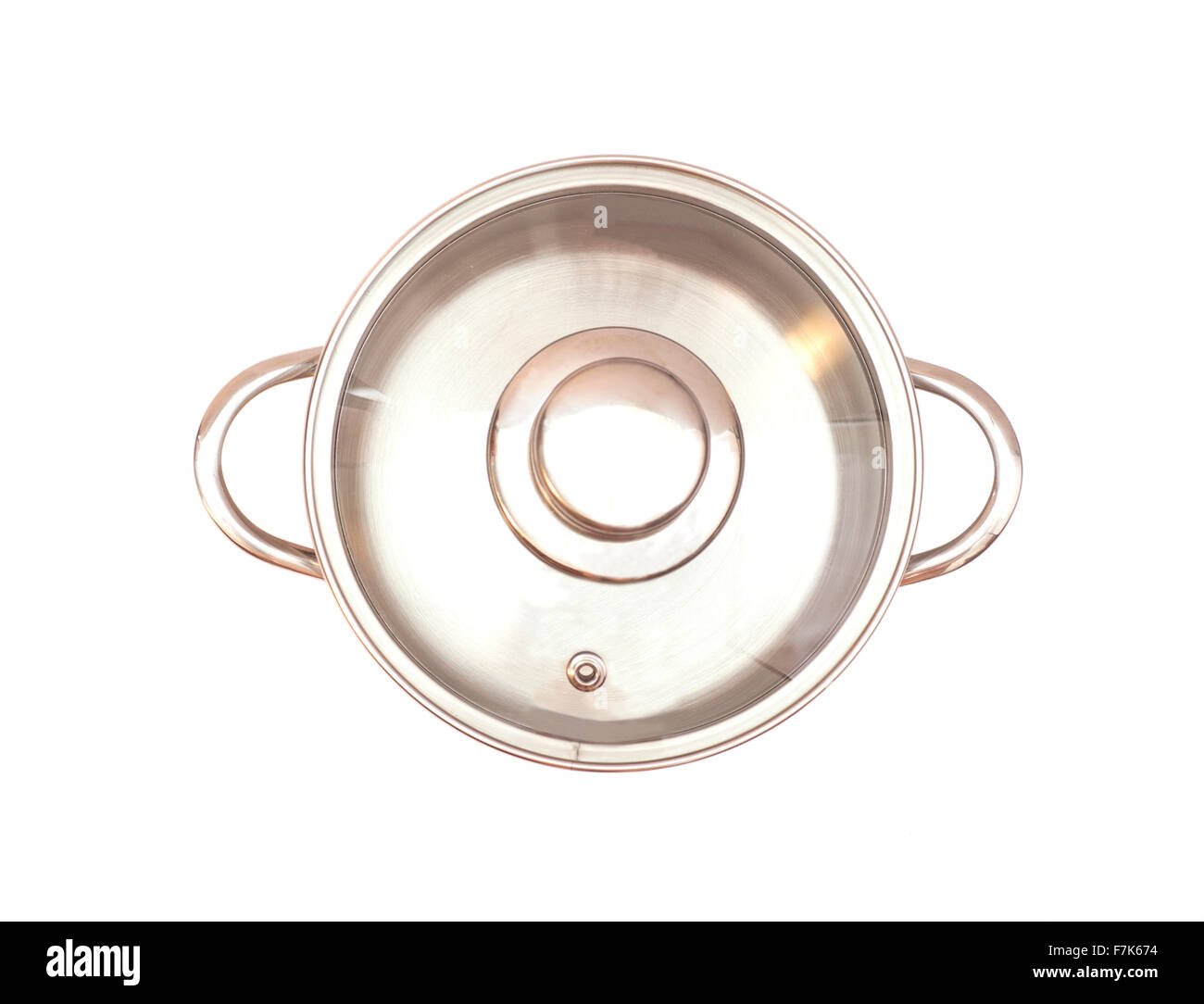 Stainless steel pot with cover isolated on white Stock Photo - Alamy
