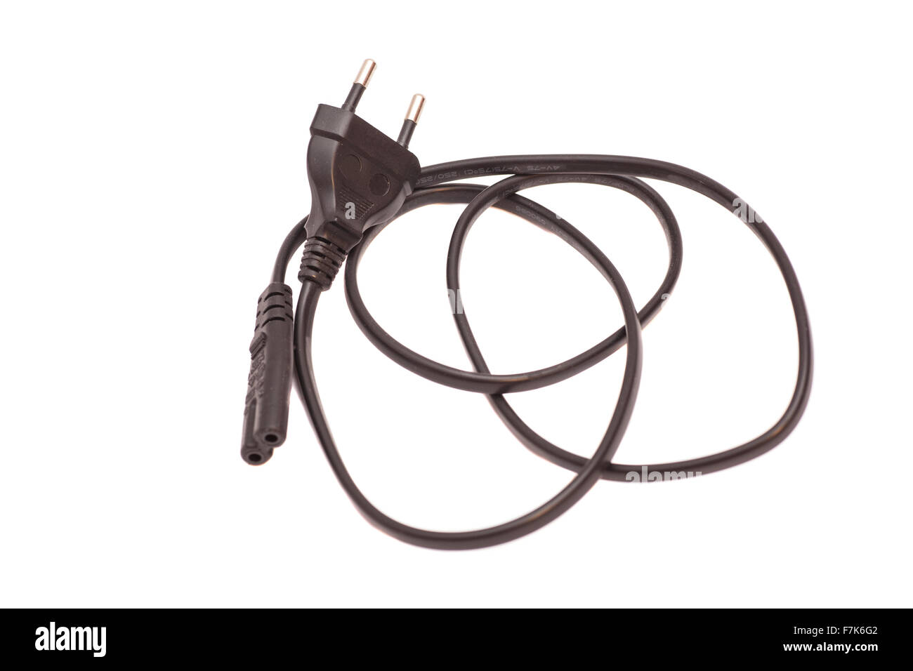 Black electric cable isolated on white Stock Photo - Alamy