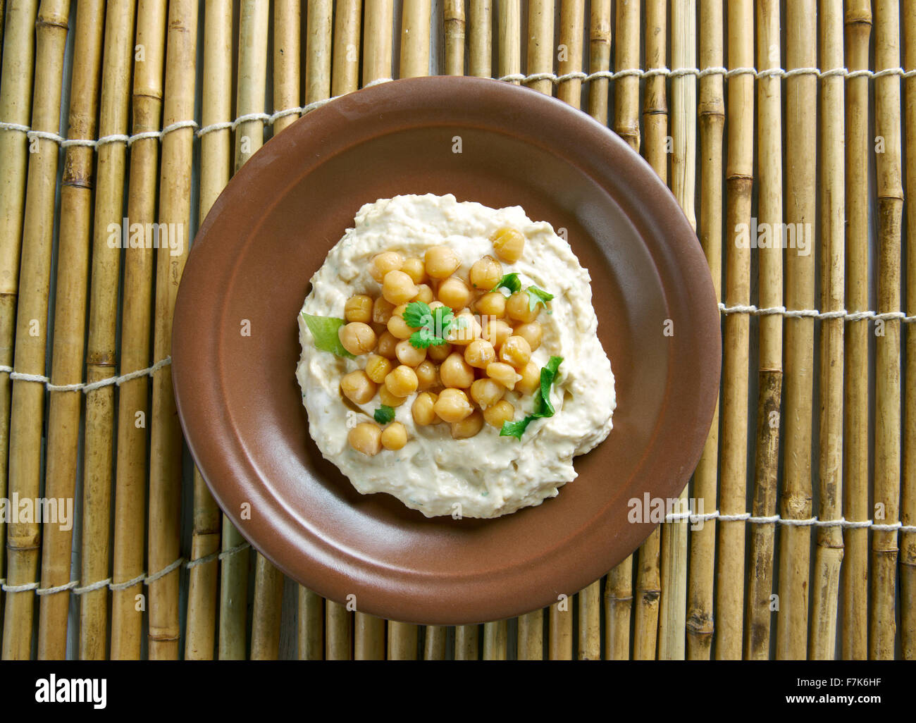 Msabbaha variation of hummus popular in the Levant, In the Galile Stock ...