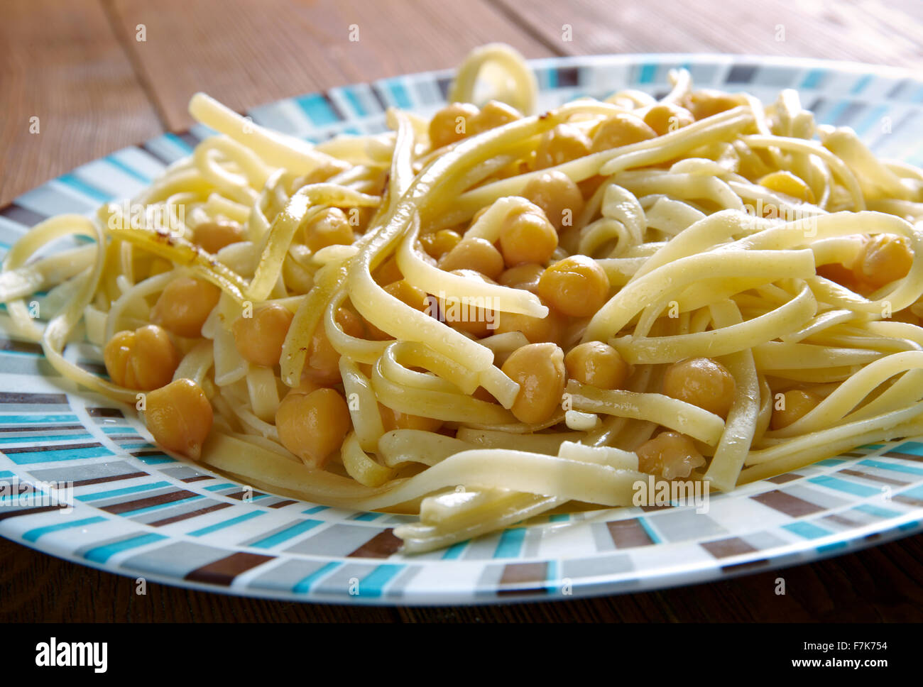 Ciceri e Tria pasta dish and chickpeas in Italian cuisine Stock Photo ...