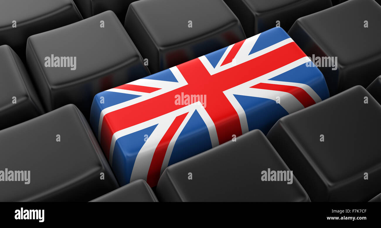 Key with British Flag Stock Photo - Alamy