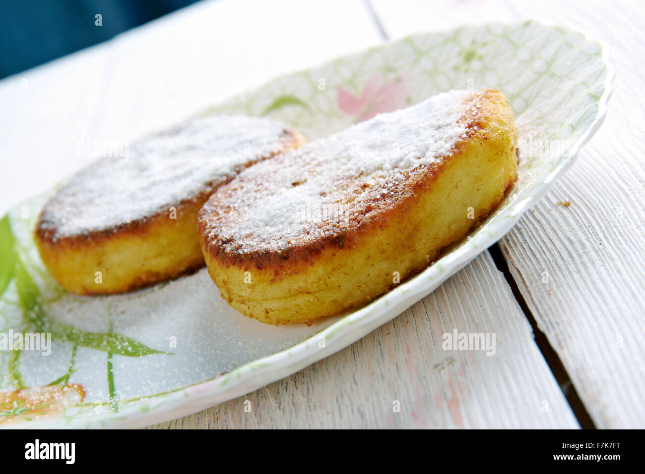 Saxon cheese pancakes - Quarkkaulchen.German cuisine Stock Photo - Alamy