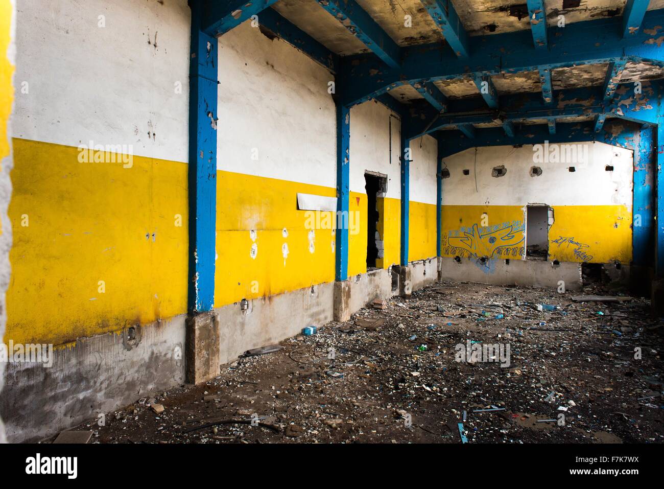 old destroyed factory interior Stock Photo - Alamy
