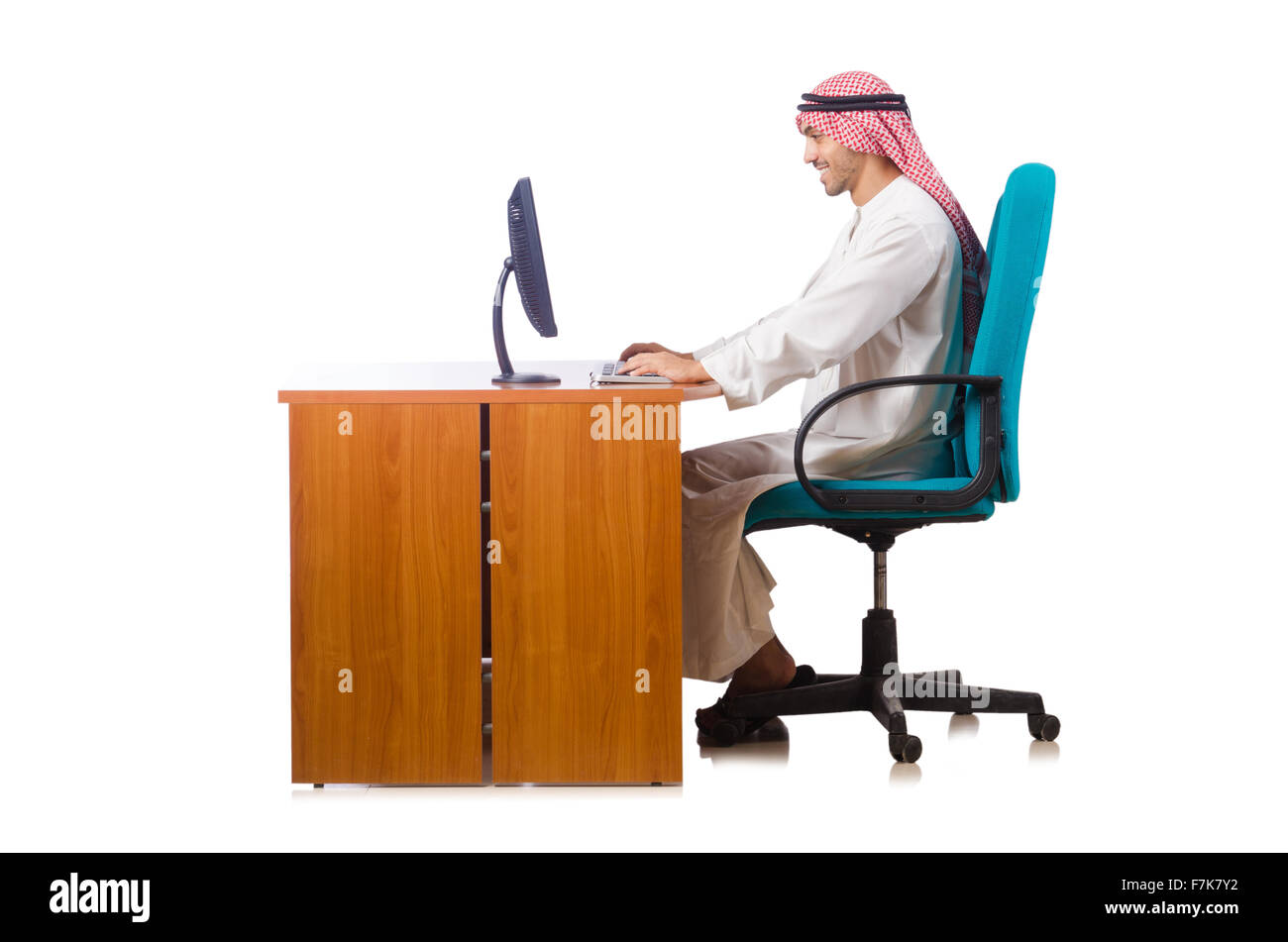 Arab businessman working on computer Stock Photo - Alamy