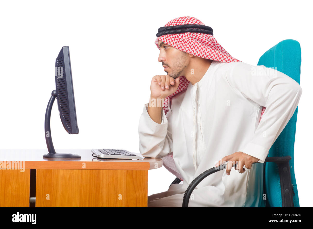 Arab businessman working on computer Stock Photo - Alamy