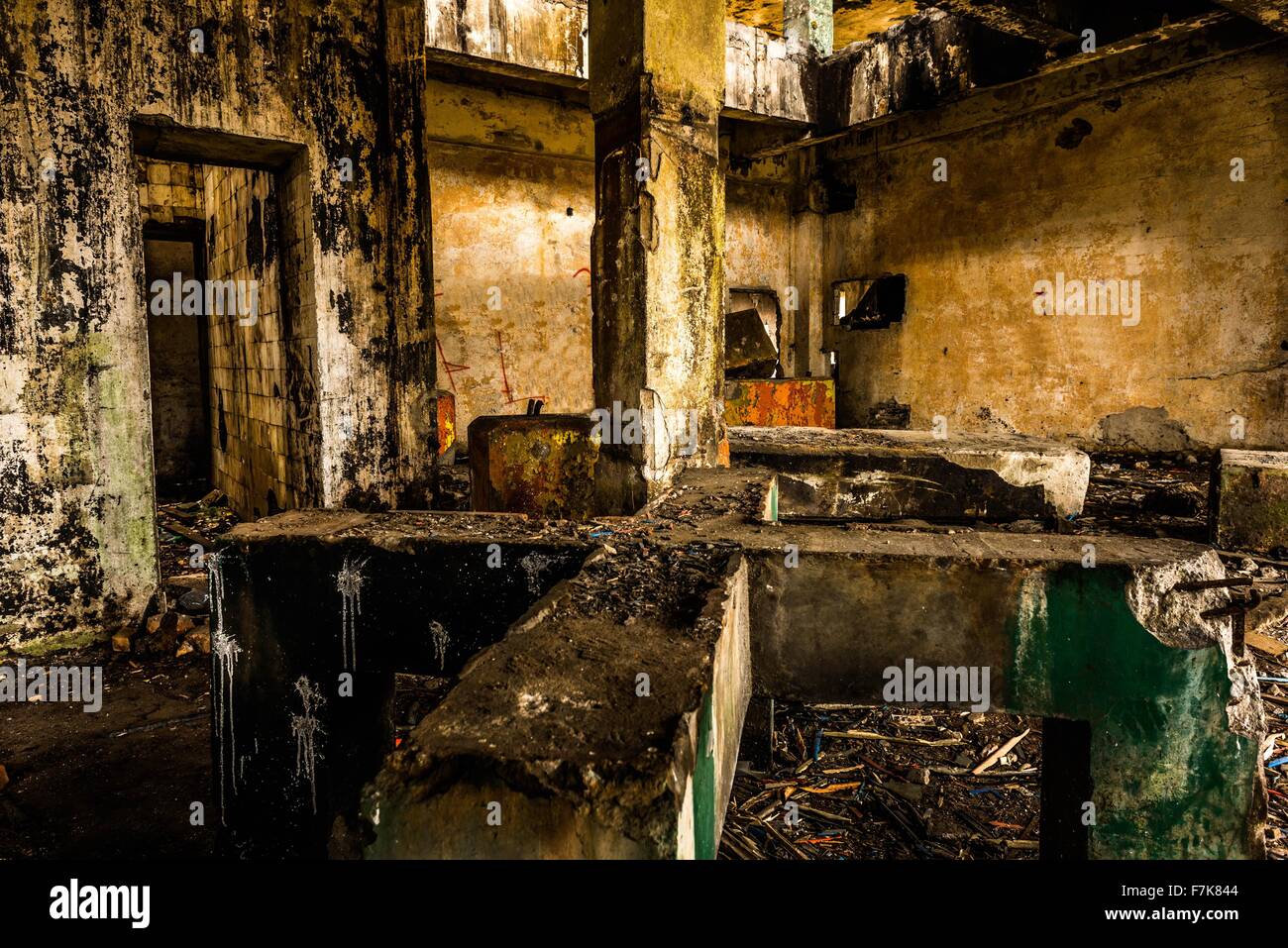 interior of old destroyed factory Stock Photo - Alamy