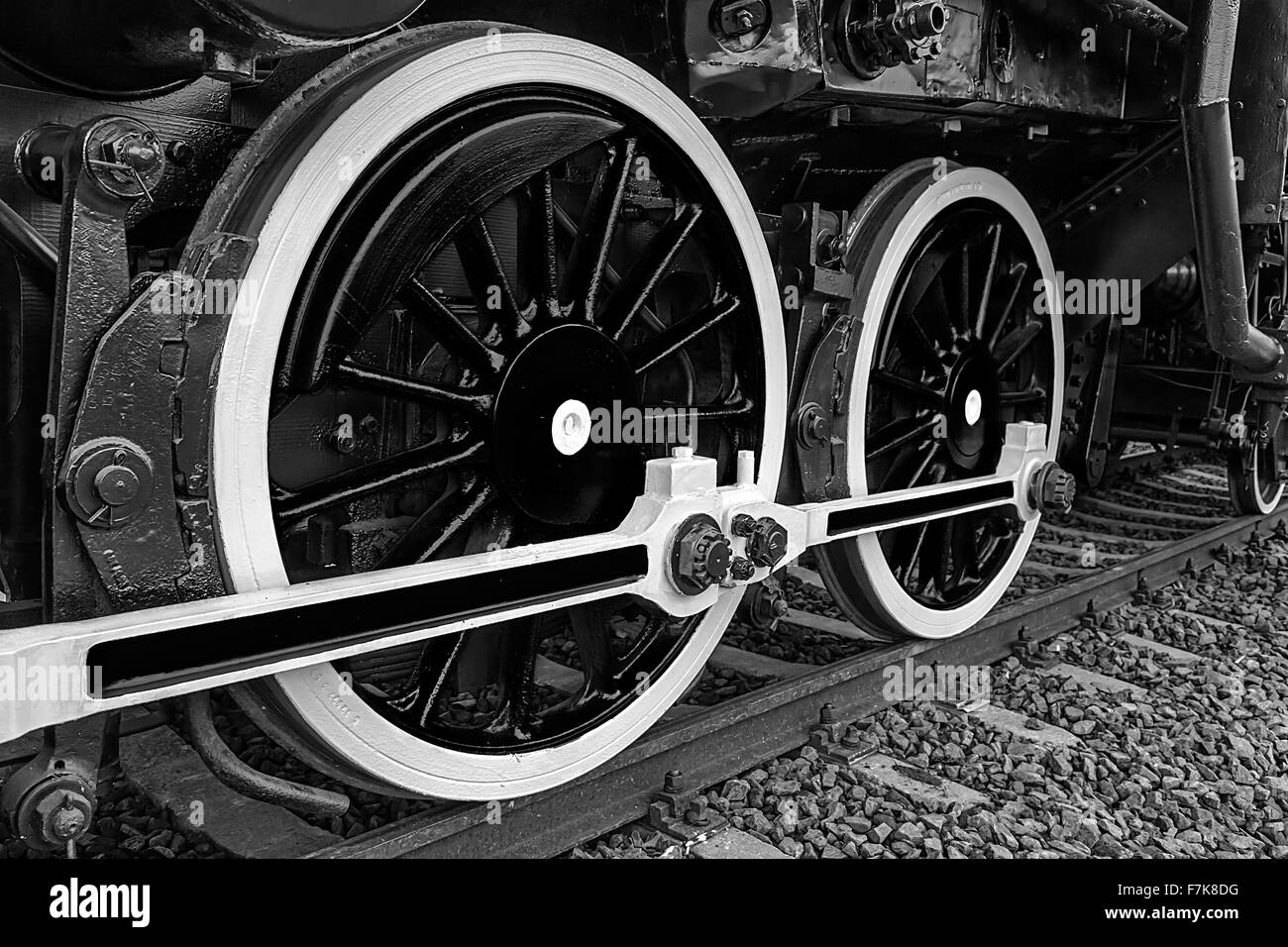 Old german steam locomotive, built in 1940, in a museum. The heaviest ...
