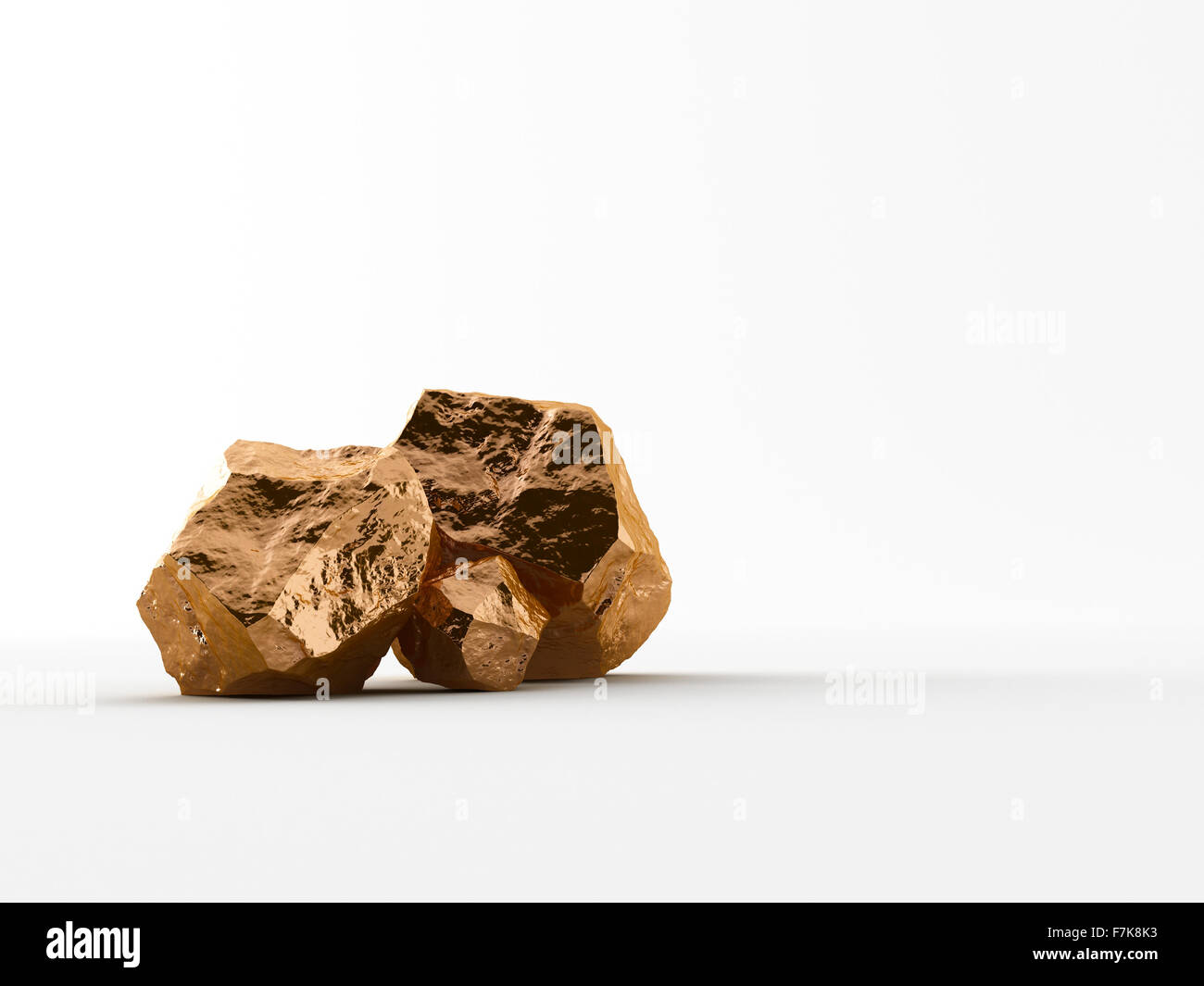 Handful of copper on white background Stock Photo - Alamy