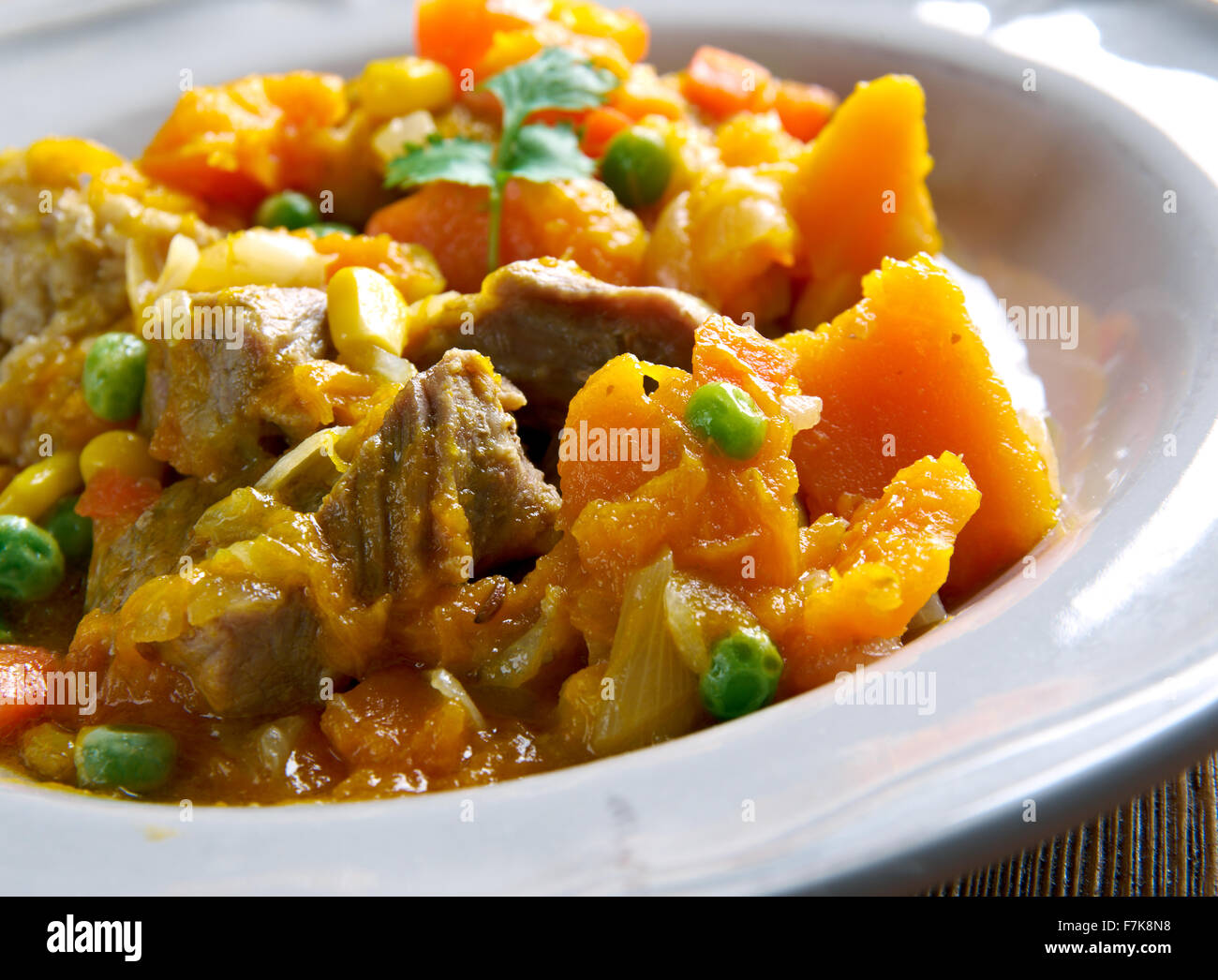 Pumpkin pork stew.Studio Photo Stock Photo - Alamy
