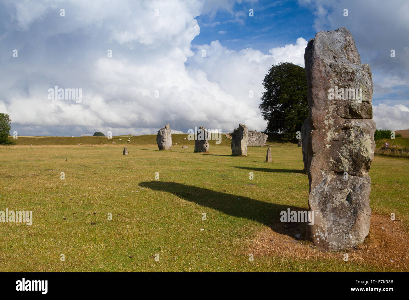 Stone circle in Avebury. It is the largest stone circle in the world ...