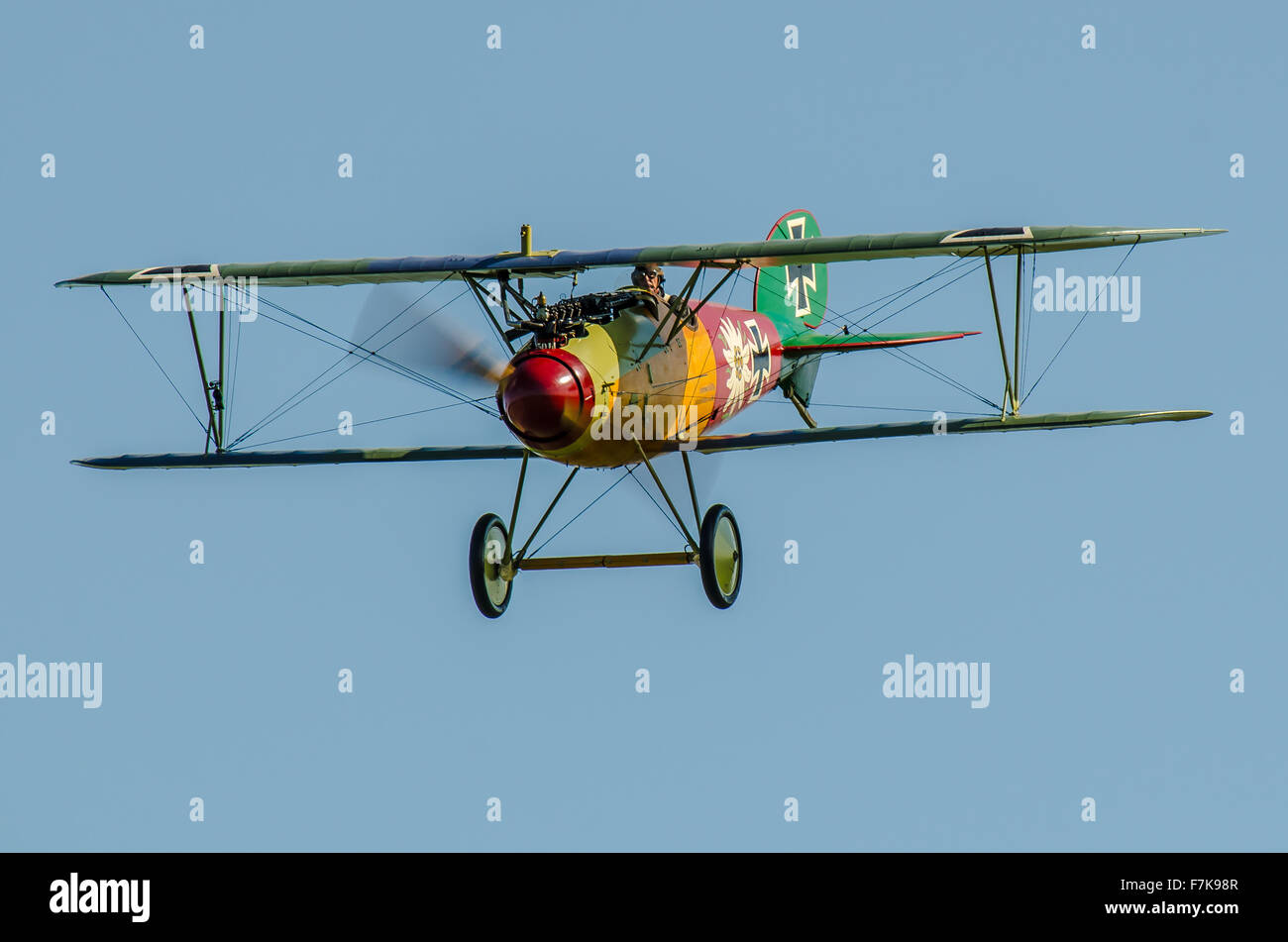 Pilot Rob Gauld-Galliers flew a reproduction of an Albatros DVA WWI ...