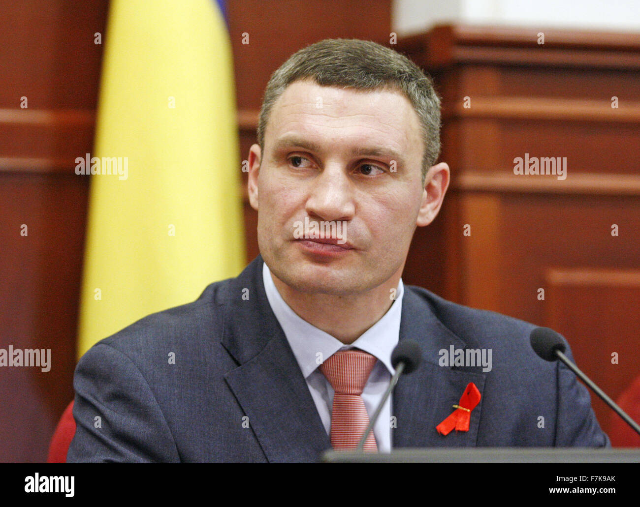 Kiev, Ukraine. 01st Dec, 2015. Re-elected mayor of Kiev Vitali ...
